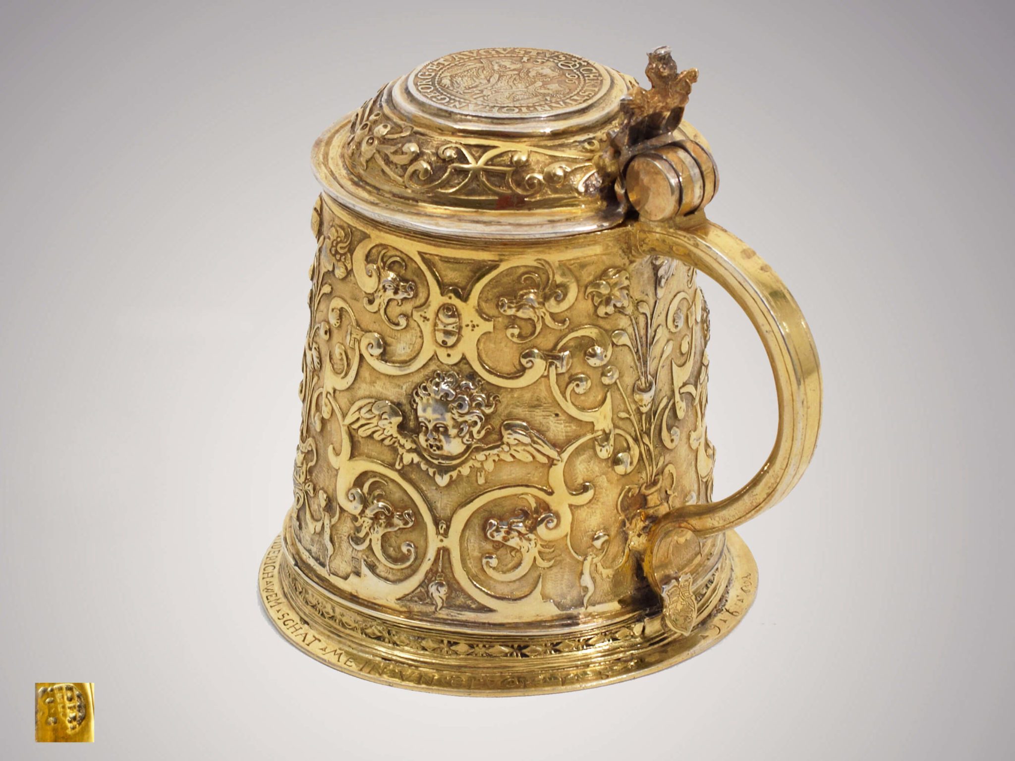 Antique Silver Tankard and Silver Tankards with Inset Coins | Helga Matzke