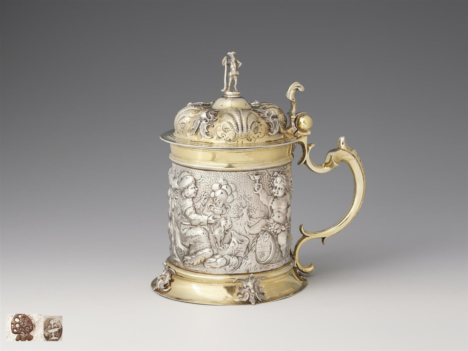 Antique Silver Tankard and Silver Tankards with Inset Coins | Helga Matzke